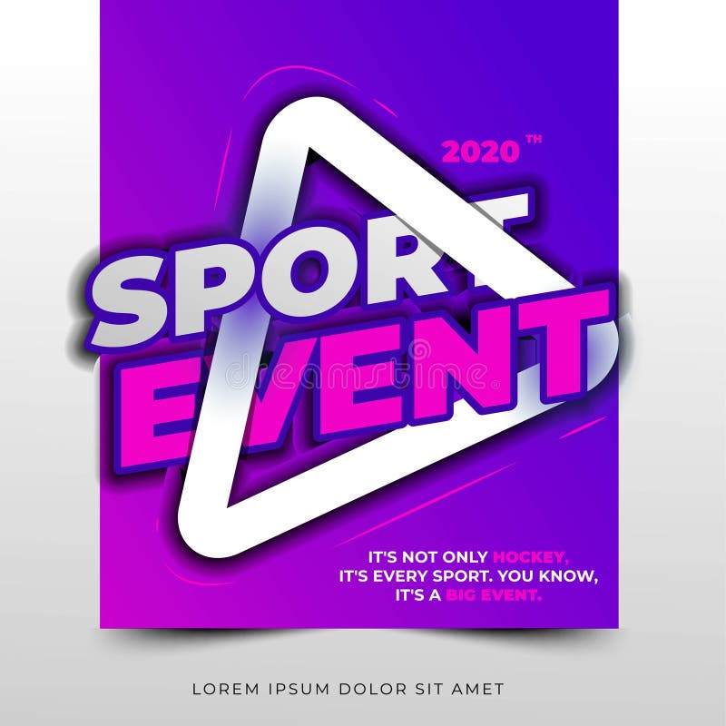 Sport Event Typographic Title Design, Clean and Simple Layout Stock ...