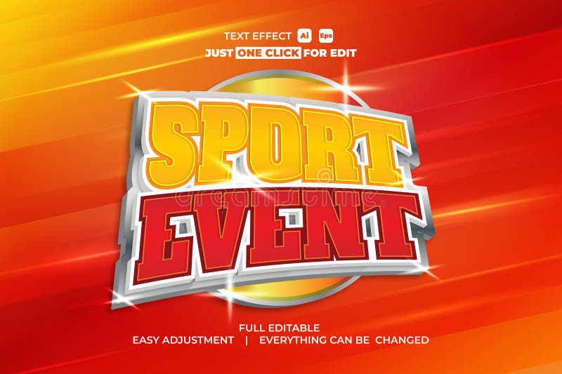 Sport Event Vector Text Effect Editable Stock Illustration ...