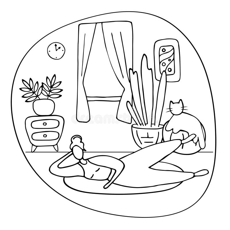 Physical Self Care Hand Drawn Vector Illustration in Cartoon Comic ...