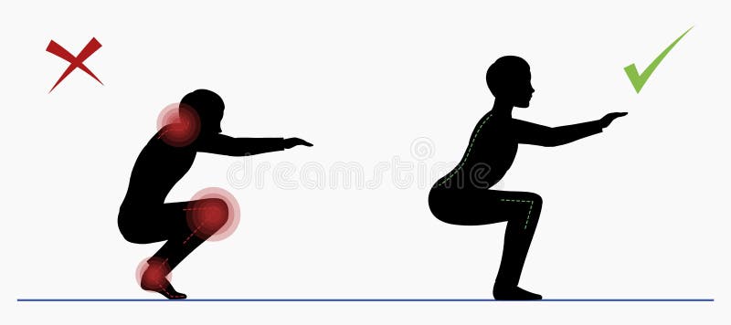 Sport Exercise. Physical Training Squats Stock Vector - Illustration of ...