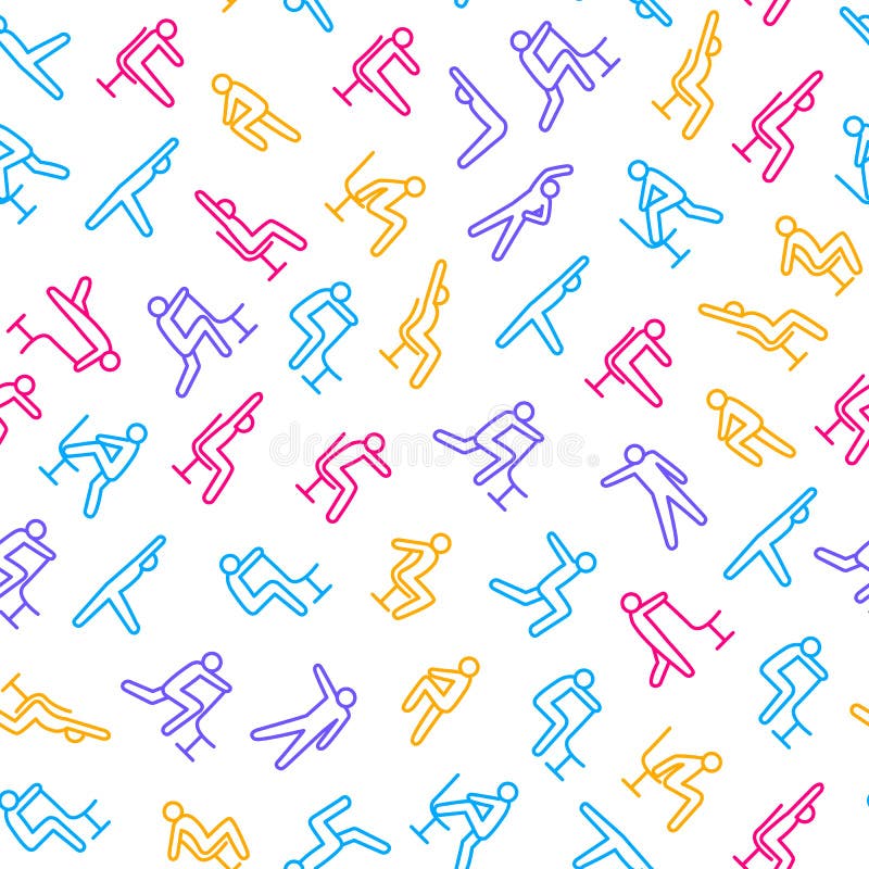 Stretching Exercise Set with Man Flat. Vector Stock Vector ...