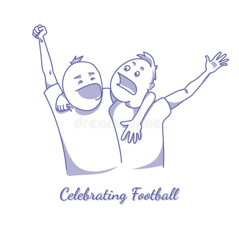 Sport Fans Celebrating Victory Vector Illustration Stock Vector ...