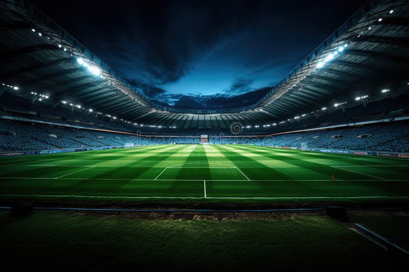 Sport Field Arena at Night. Generative AI Stock Illustration ...