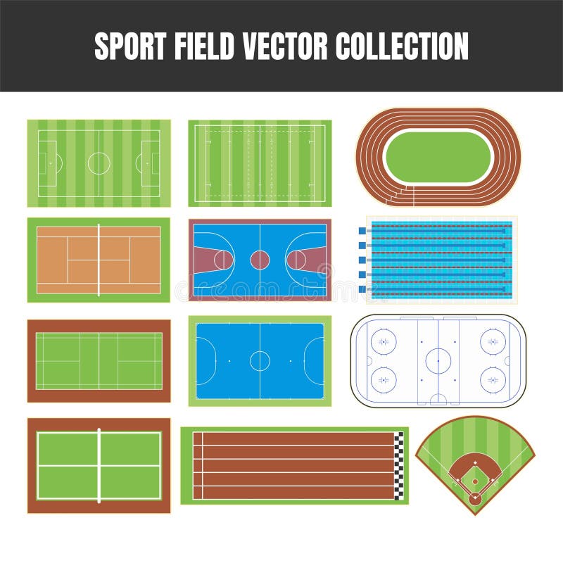 Sport Field Arena Pitch Vector Illustration Stock Vector - Illustration ...
