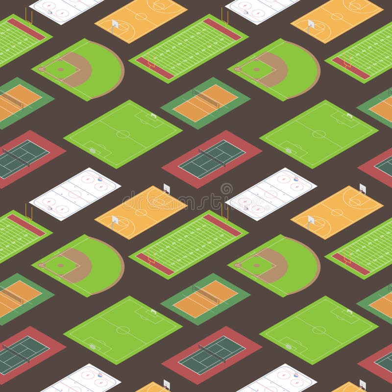Sport Fields Seamless Pattern Stock Vector - Illustration of color ...