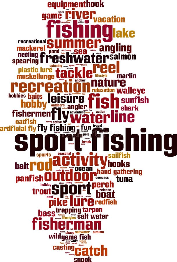 Sport fishing word cloud stock vector. Illustration of baits - 222902255