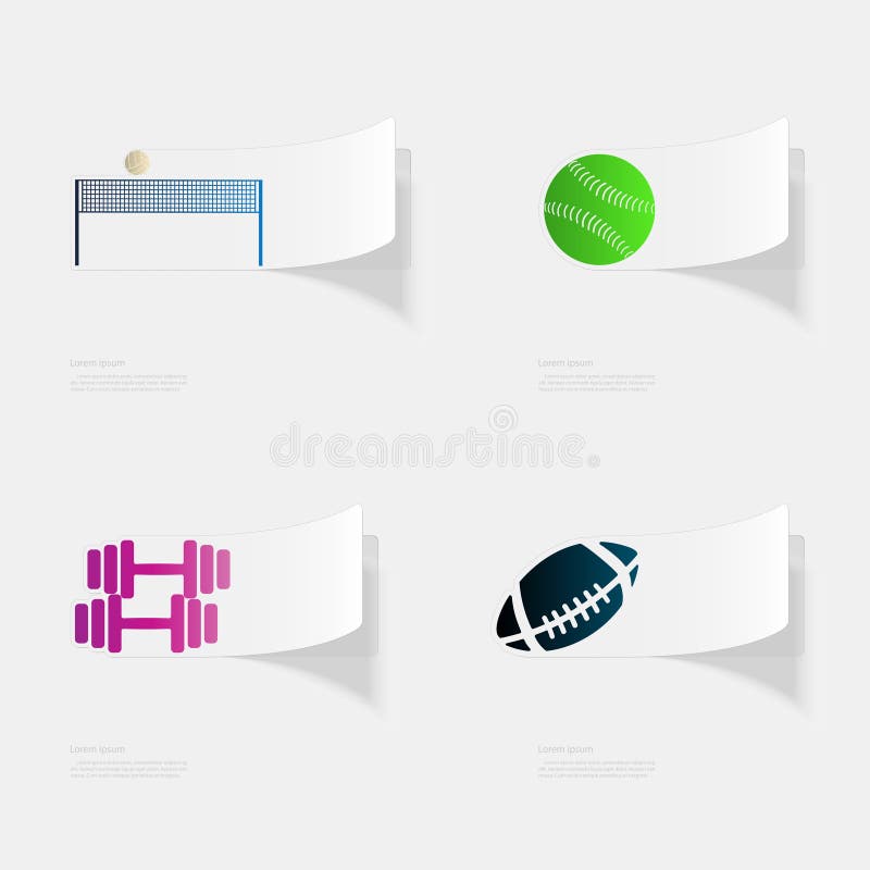 Sport. Flat Sticker with Shadow on White Background Stock Vector ...