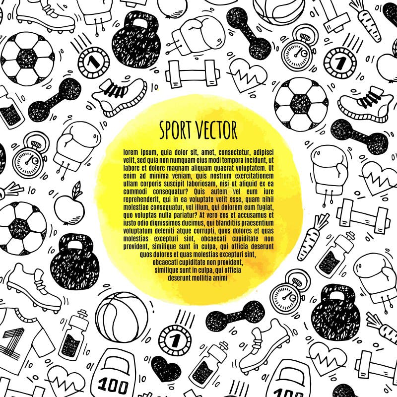 Sport frame circle vector. stock vector. Illustration of doodle - 70939904