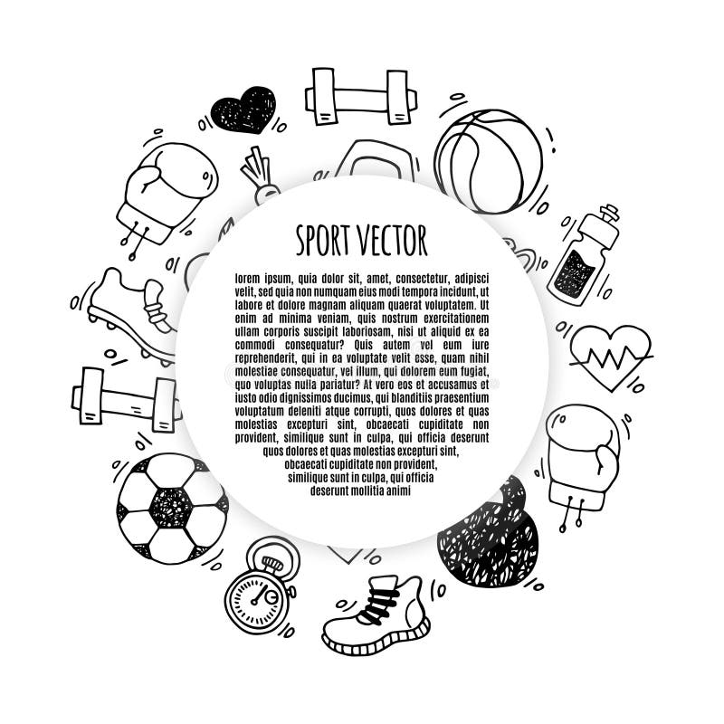 Sport Frame Circle White and Black Vector. Stock Vector - Illustration ...