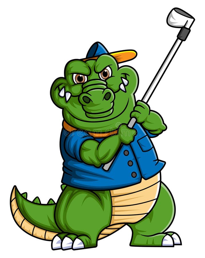 Sport Funny Crocodile Playing Golf Stock Vector - Illustration of happy ...