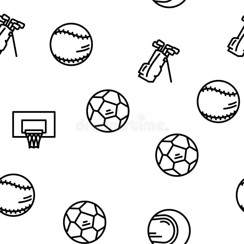 Sport Game Sportsman Activity Vector Seamless Pattern Stock Vector ...