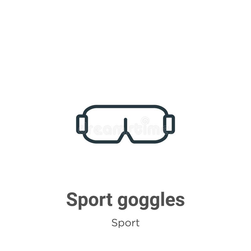 Goggles Outline Monochrome Icon in a Flat Design in Black Color. Vector ...