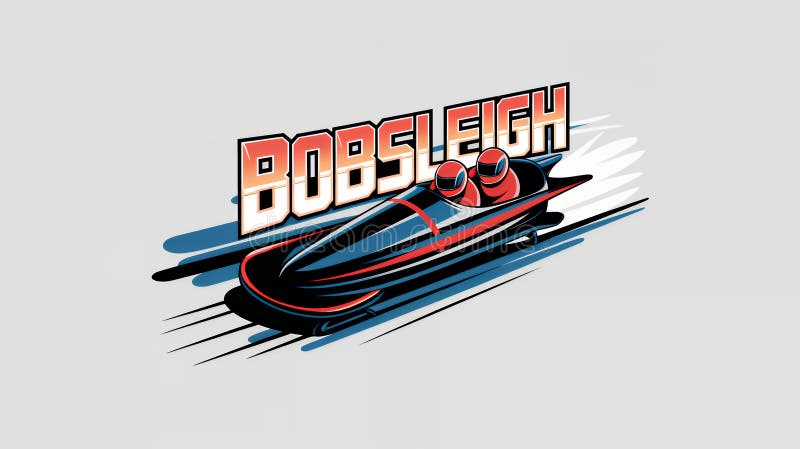 An Illustration of a Logo with a Stylized Bobsleigh with Two People ...