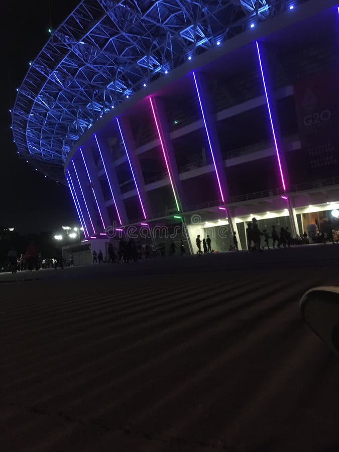Sport hall at night editorial stock image. Image of jogging - 264777804