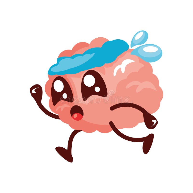 Sport happy brain running stock vector. Illustration of brain - 319333693