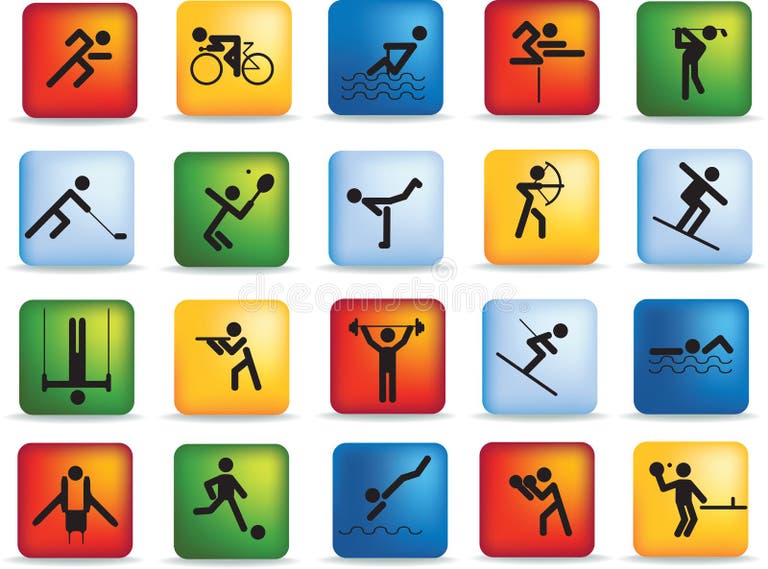 Sport icon set stock vector. Illustration of orange, buttons - 11804075