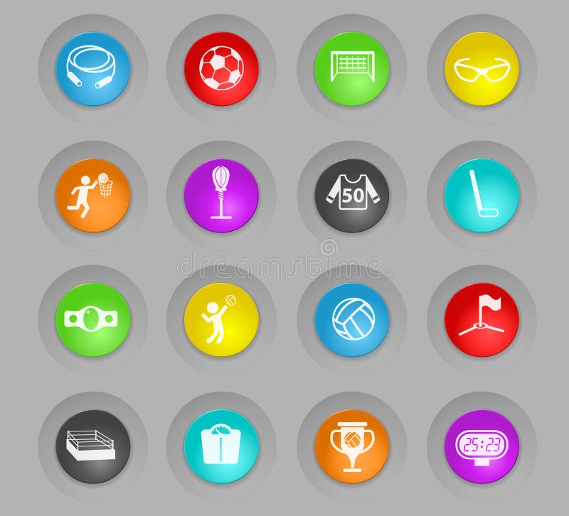 Sport icon set stock vector. Illustration of buttons - 126327751