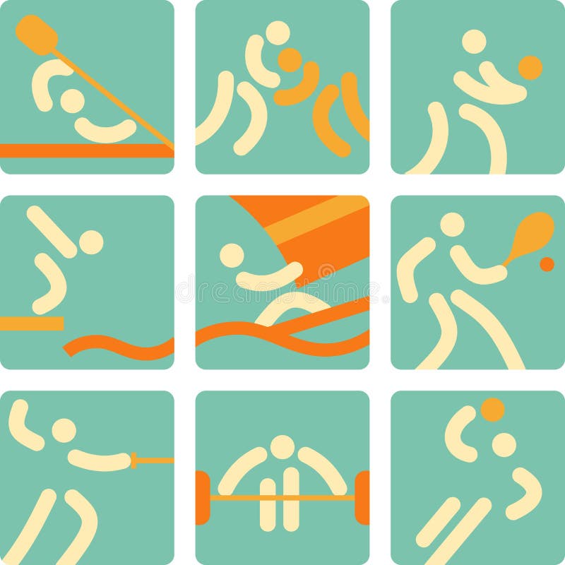 Vintage sport symbols stock vector. Illustration of series - 36151706