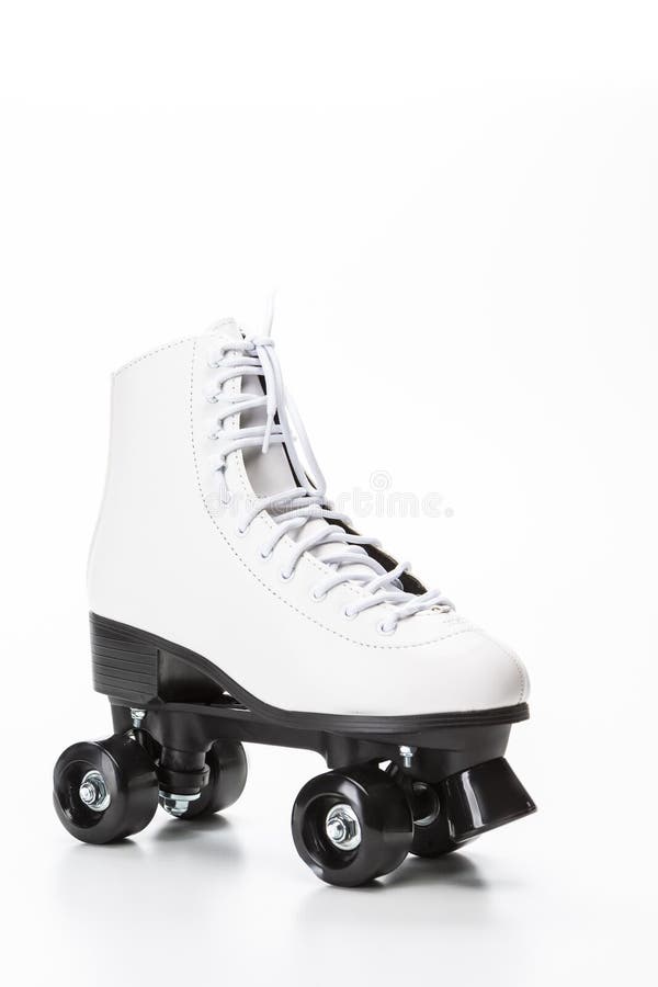 Sport Ideas. White Stylish Roller Skates on White Background Stock ...