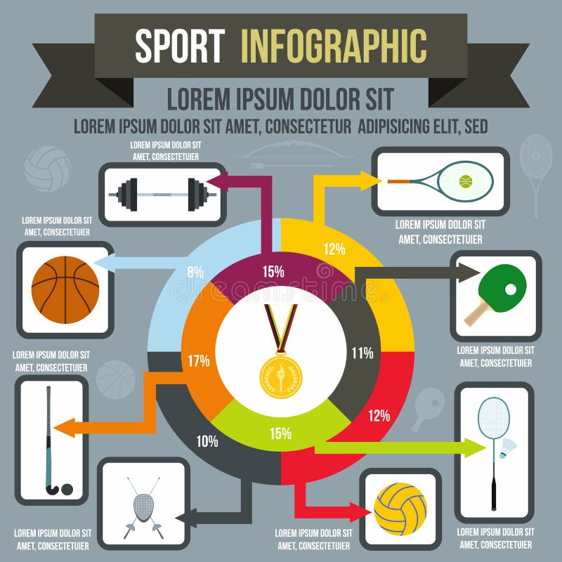 Sport Infographic, Simple Style Stock Vector - Illustration of ...