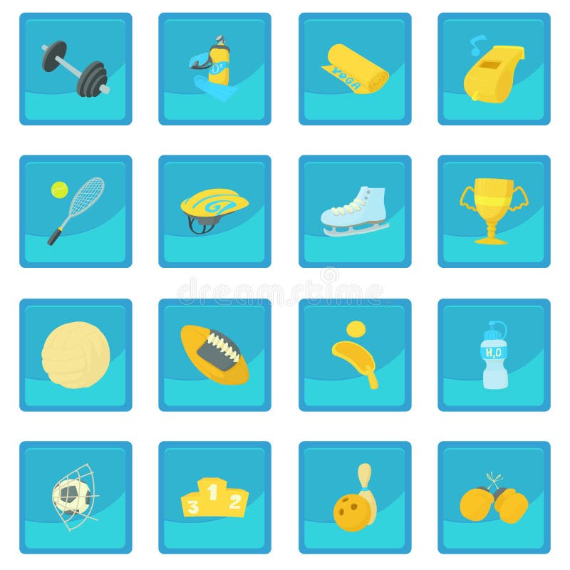 Sport Items Icon Blue App Stock Illustrations – 15 Sport Items Icon ...