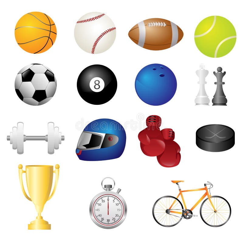 Vector Cartoon Style Icon Set. Part 34. Sport Stock Vector ...