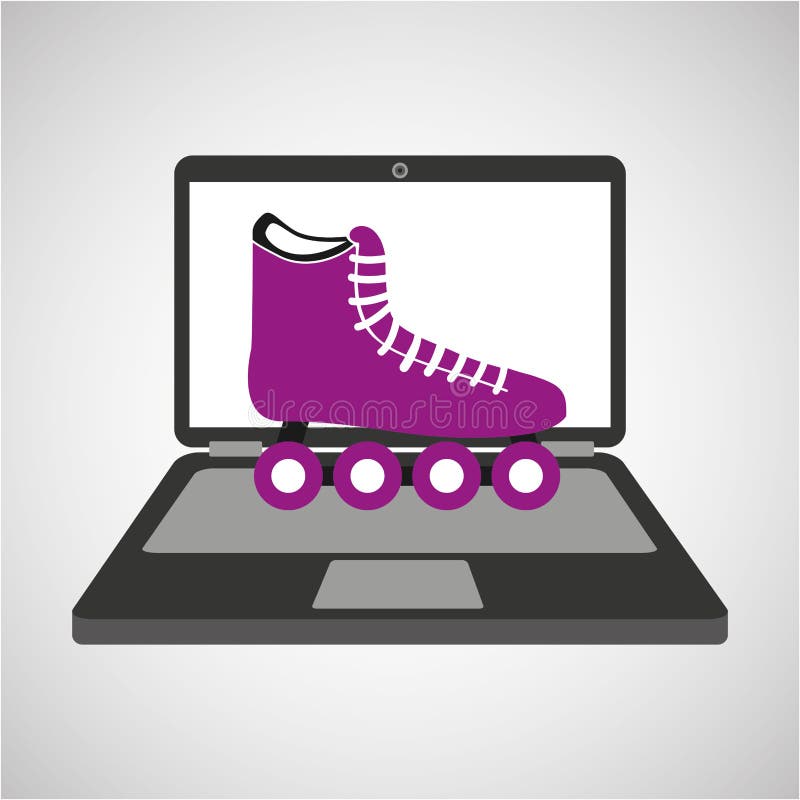 Sport Laptop App Concept Roller Skate Stock Vector - Illustration of ...