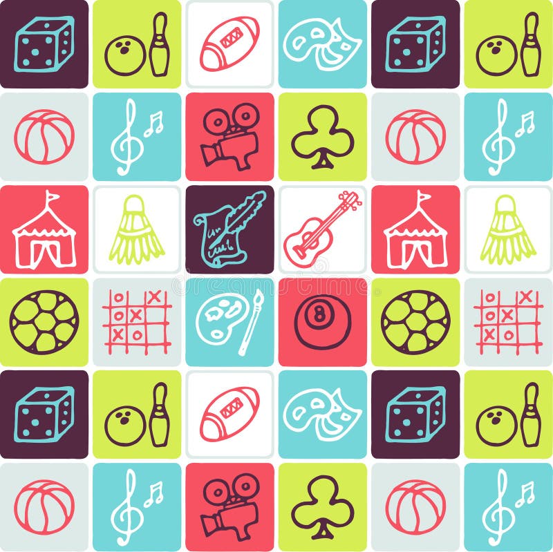 Sport & Leisure Checked Pattern Stock Vector - Illustration of guitar ...