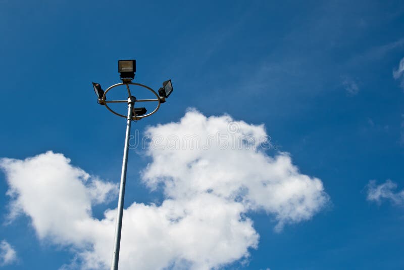 Sport Light Post on Beautiful Sky Background Stock Photo - Image of ...