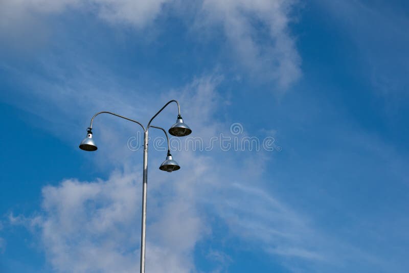 Sport Light Post on Beautiful Sky Background Stock Image - Image of ...