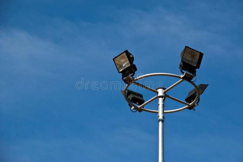 Sport Light Post on Beautiful Sky Background Stock Image - Image of ...
