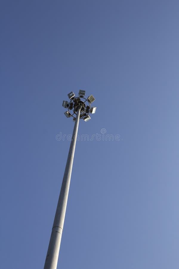 Sport light post stock image. Image of white, steel, lamp - 48137569