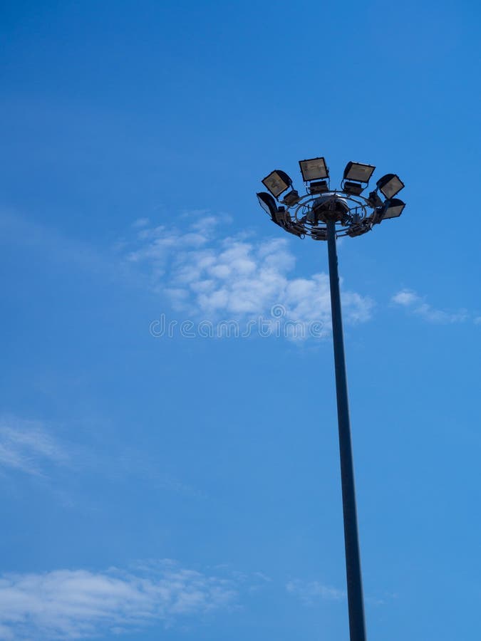 Sport Lights with Sky Background Stock Image - Image of lamp, clear ...