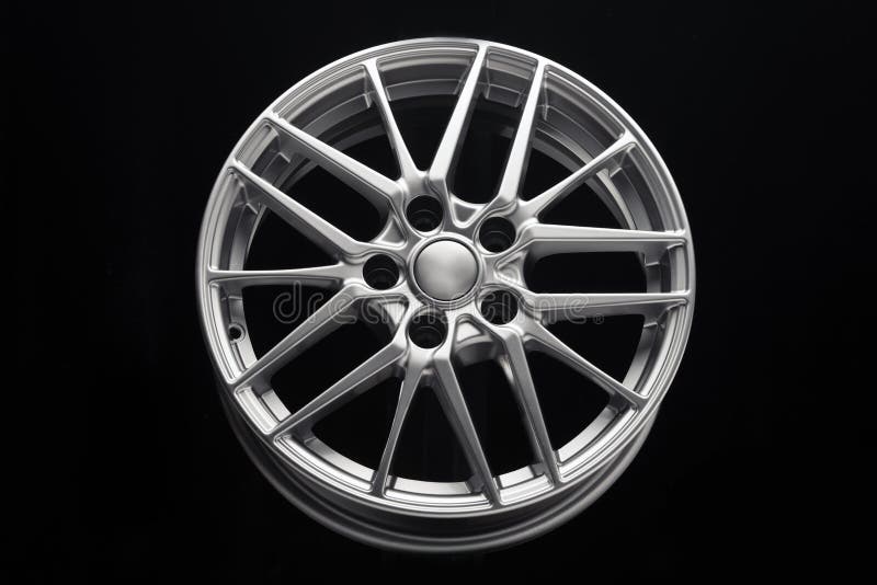 Sport Lightweight Alloy Wheel, Spokes and Rim Front View Stock Photo ...