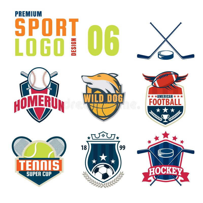 Sport logo design set stock vector. Illustration of banner - 78967981
