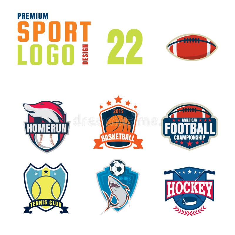 Sport logo design set stock vector. Illustration of banner - 78967981