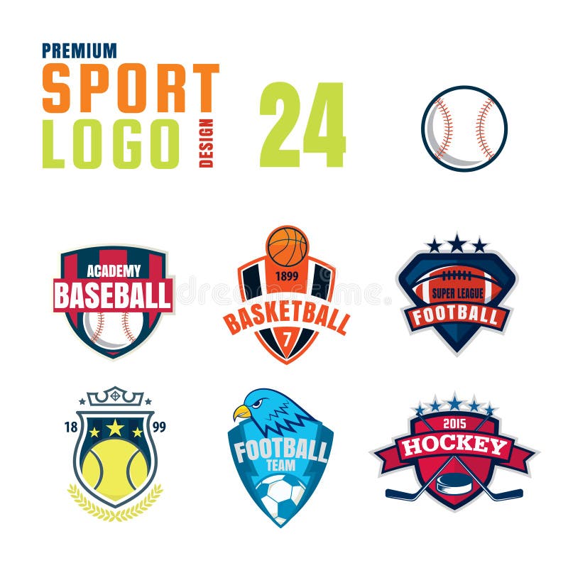 Sport logo design set stock vector. Illustration of club - 82650139