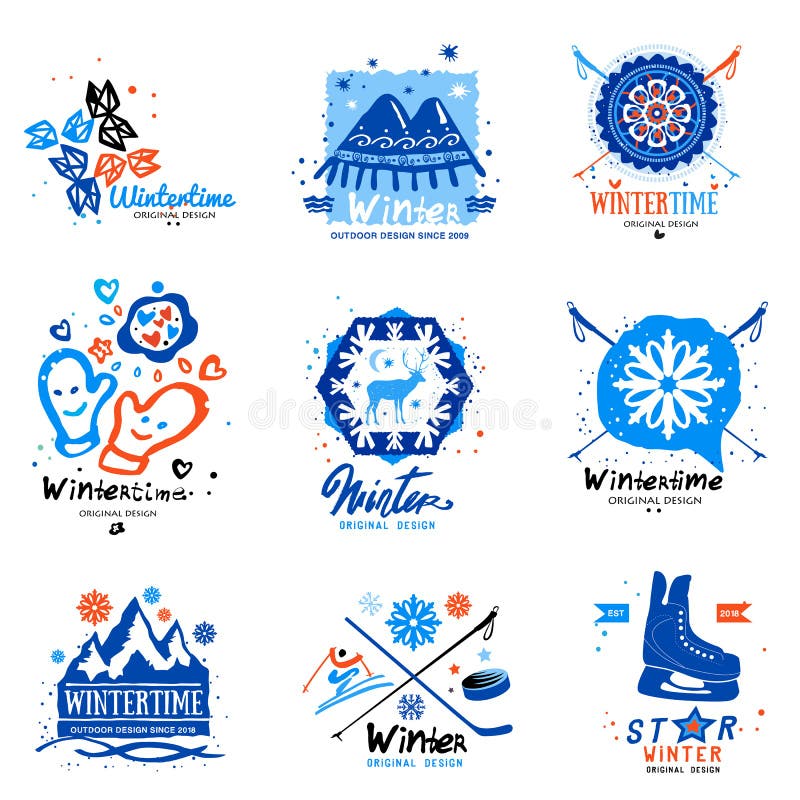 Sport, Logo Et Illustration D'hiver Illustration de Vecteur ...