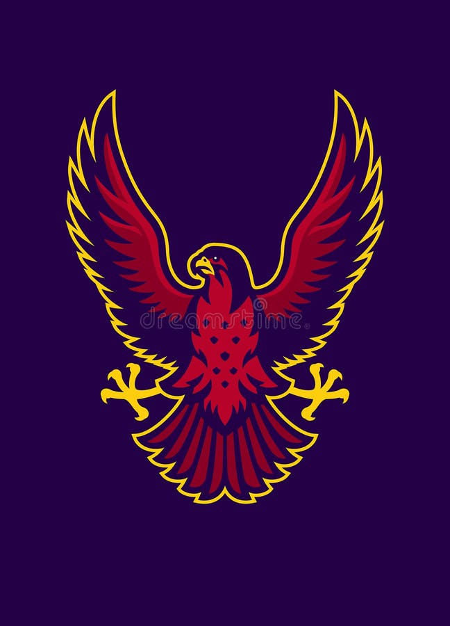 Sport Logo Style of Red Hawk Bird Stock Vector - Illustration of ...