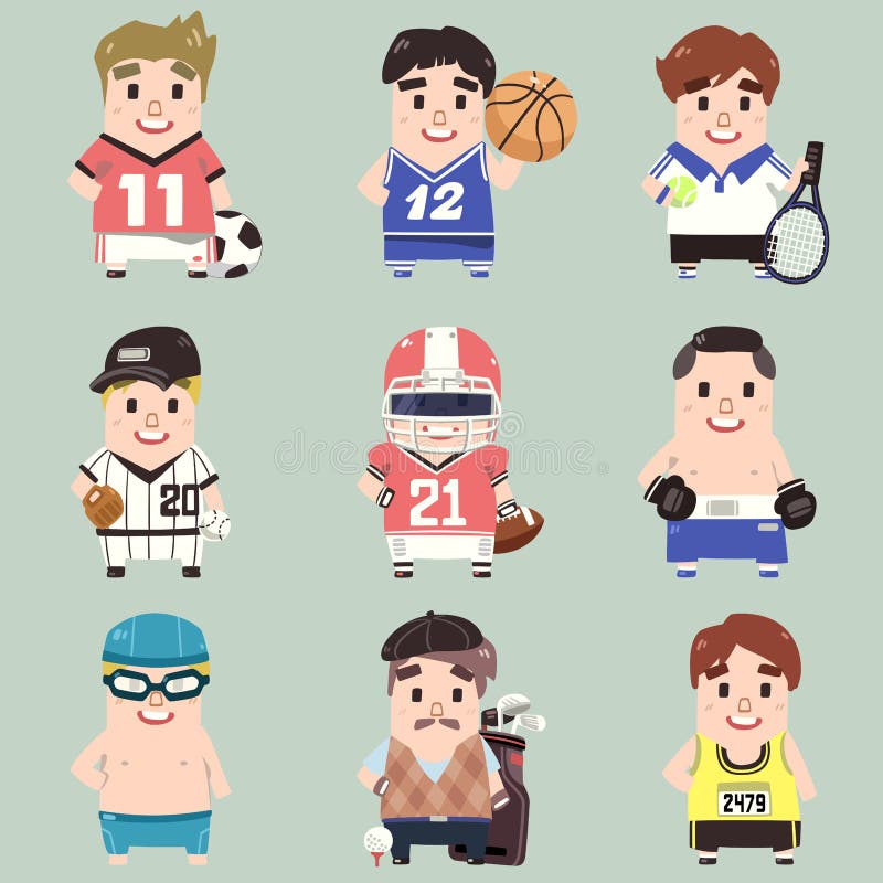 Sport man collection. stock vector. Illustration of people - 114276132