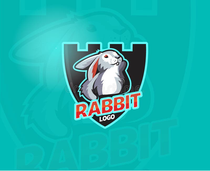 Sport Mascot Logo Rabbit or Bunny with Shield Smiling Stock Vector ...