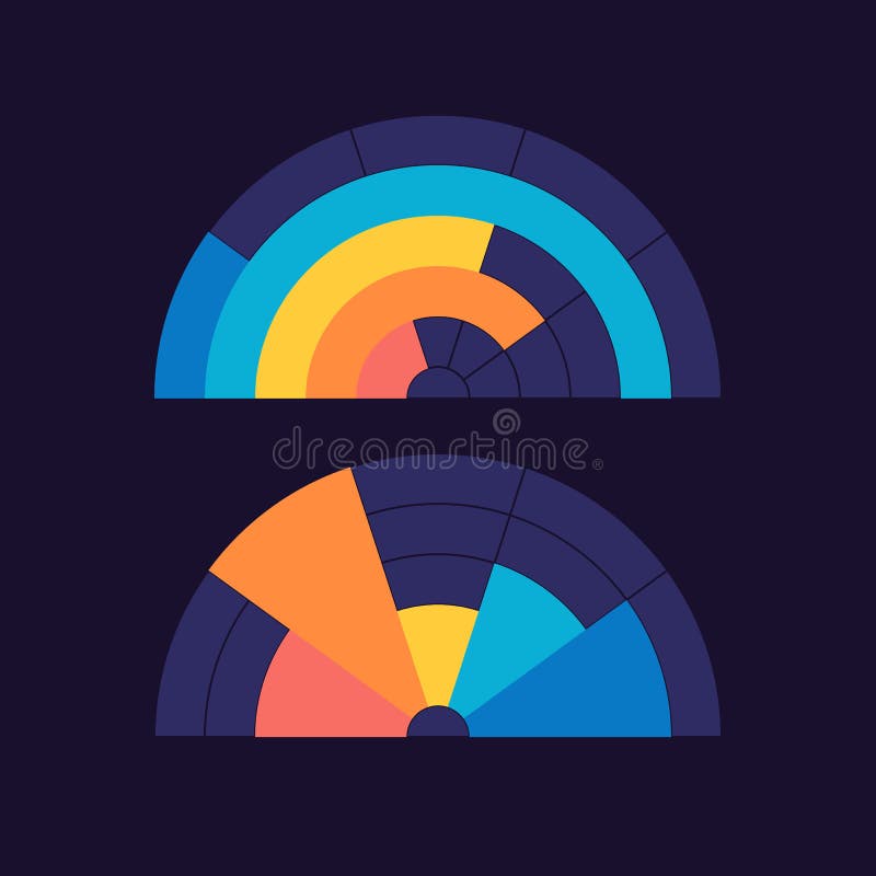 Sport Match Results Infographic Chart Design Element Set for Dark Theme ...