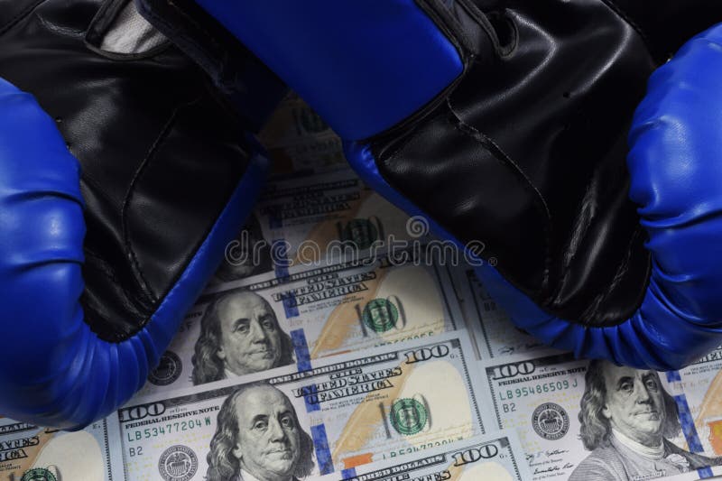 Sport for Money, Boxing for Money. Dollars and Boxing Gloves Stock ...