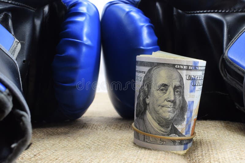 Boxing for Money. Dollars and Boxing Gloves Stock Photo - Image of ...
