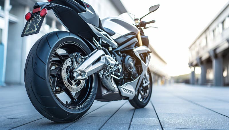 Sport Motorcycle on Pavement in Bright Daylight Setting Stock Photo ...