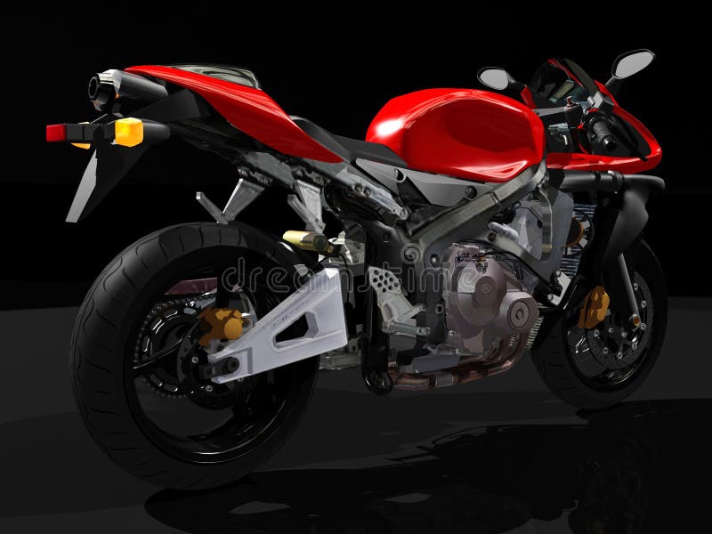 Sport motorcycle rear view stock photo. Image of sport - 63691988