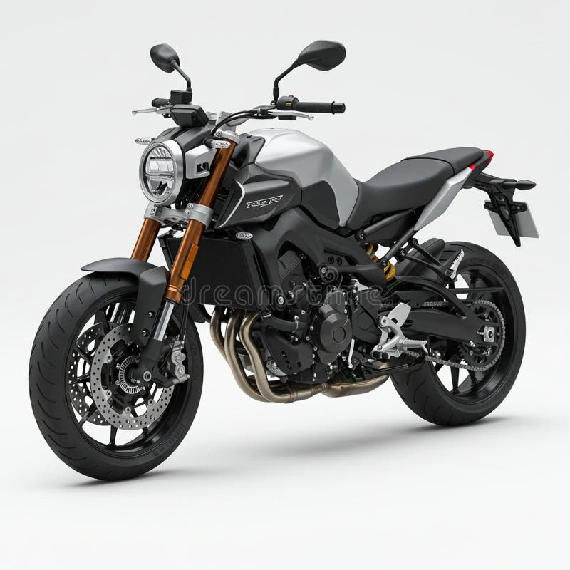 Sport Motorcycle with a Sleek, Modern Design Stands on a Plain ...