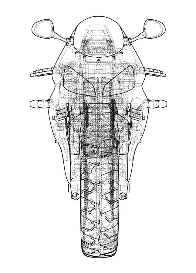 Sport Motorcycle Technical Wire-frame. Vector Illustration Stock Vector ...