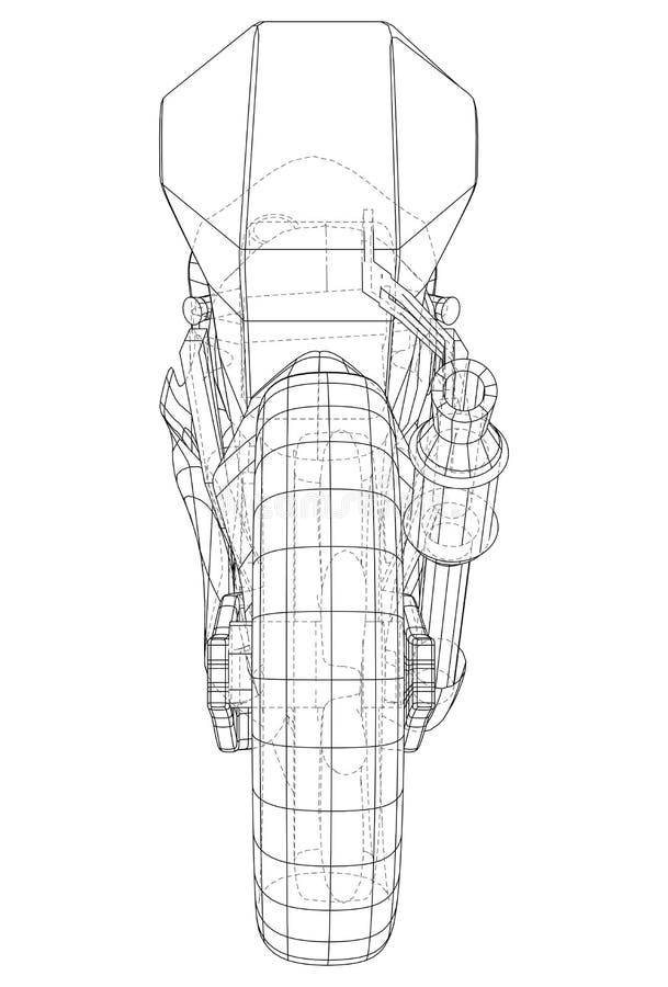 Sport Motorcycle Technical Wire-frame. Vector Illustration Stock Vector ...