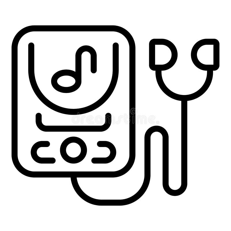 Sport Music Player Icon Outline Vector. Gym Exercise Stock Illustration ...
